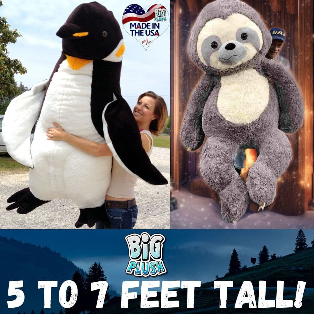 Extremely large stuffed animals that range in size between five feet ...