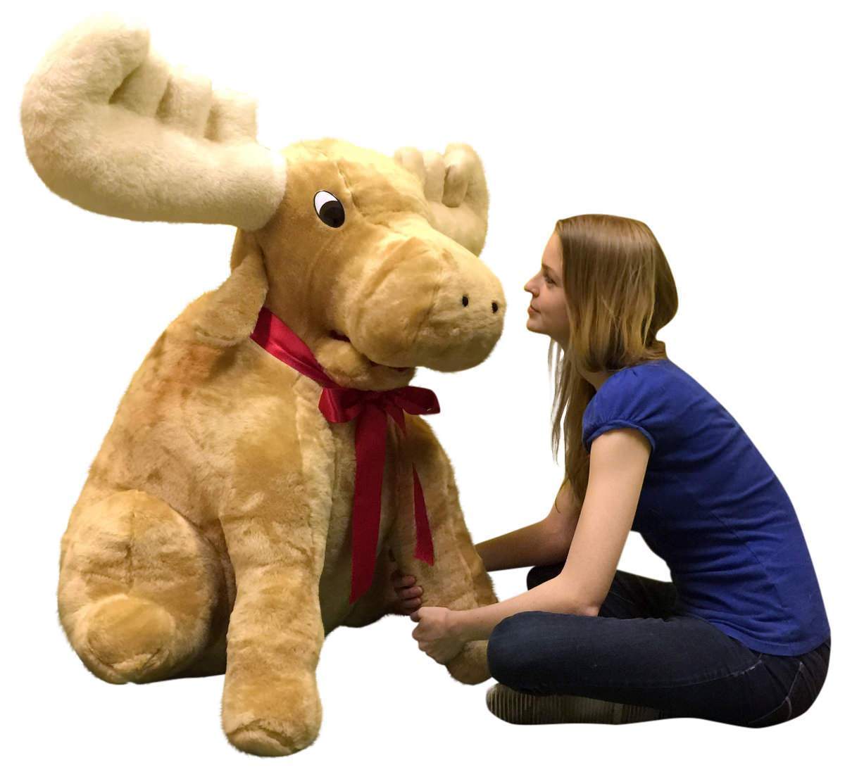 American Made Giant Stuffed Moose Soft Huge Stuffed Animal 45 Inches ...
